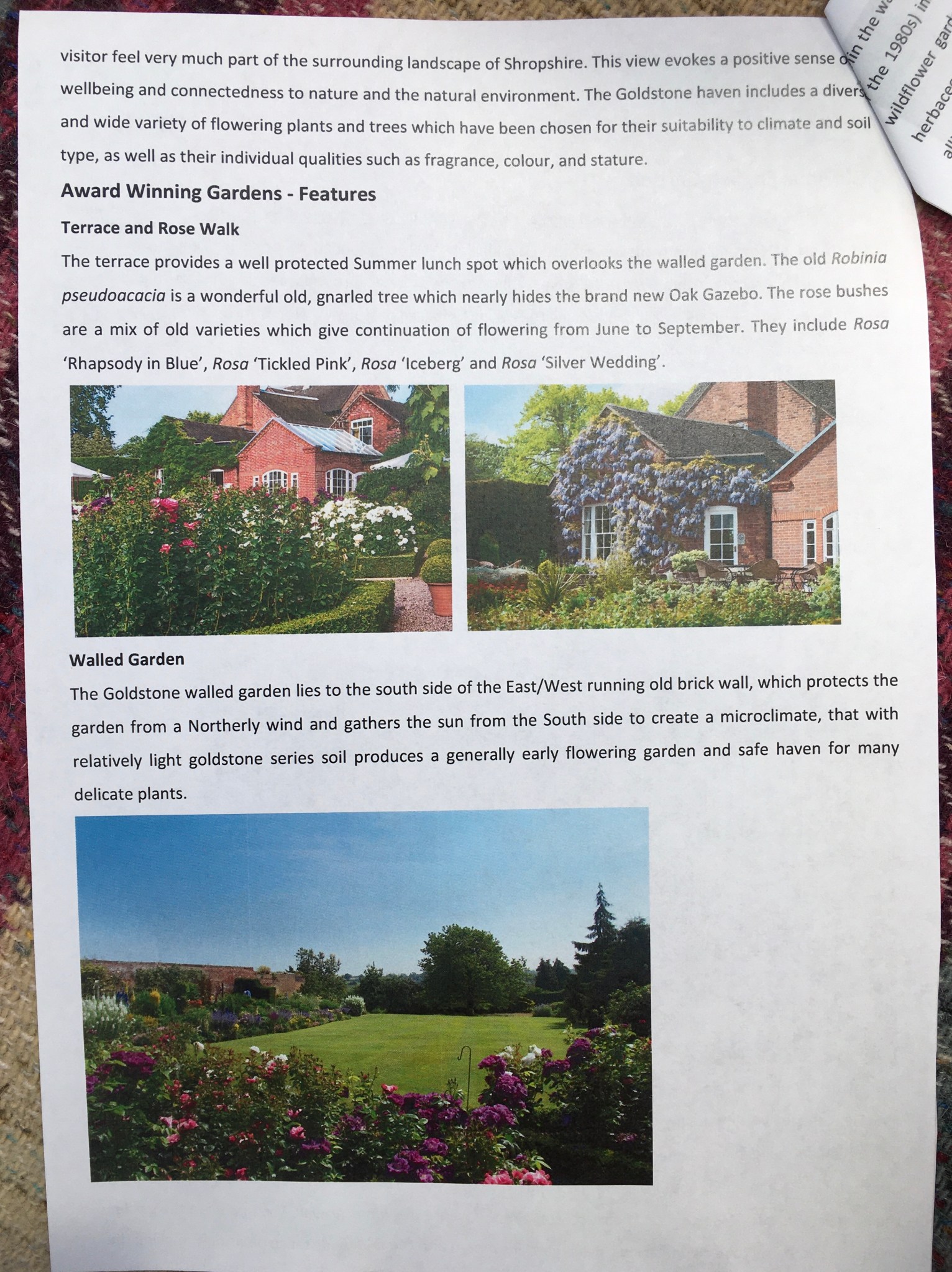 Visit to Goldstone Hall Hotel and Gardens – 7 June 2021 | Bramble Garden